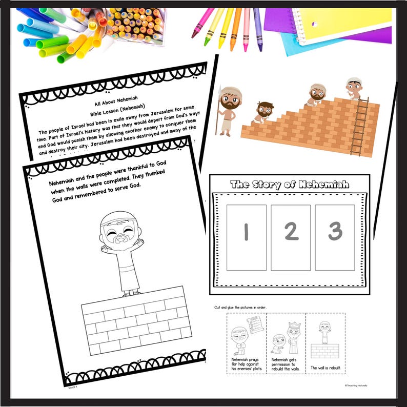 Nehemiah Rebuilds Walls: Preschool Bible Lesson & Activities (digital ...