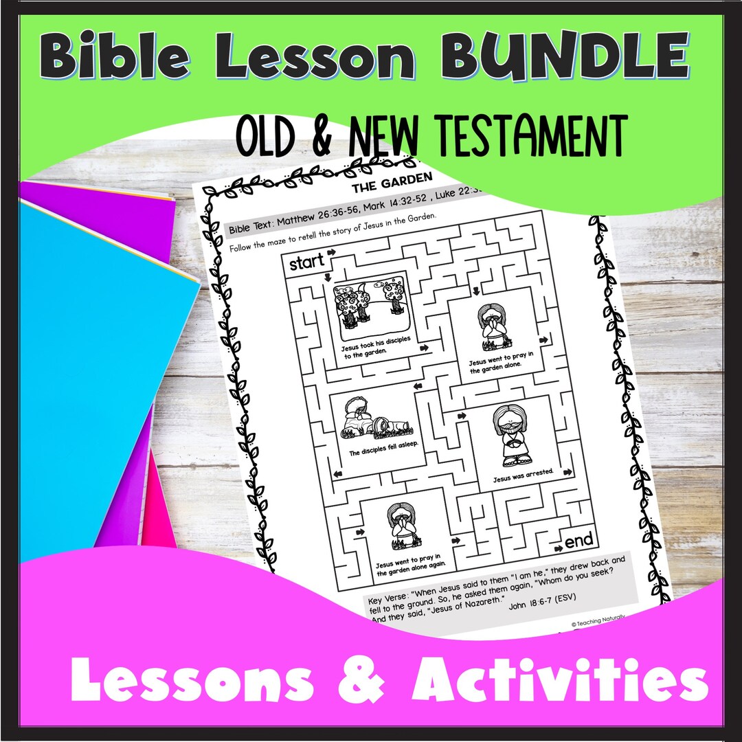 Old & New Testament Bible Lessons: Kids Activities Bundle (printable ...