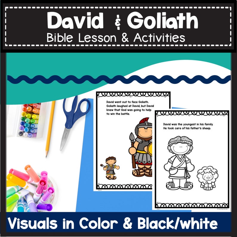 David and Goliath Bible Lesson Kids Sunday School Bible Study Kids ...