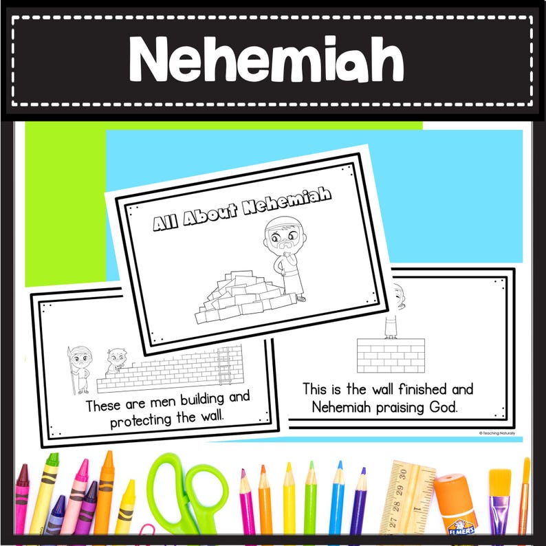 Nehemiah Rebuilds Walls: Preschool Bible Lesson & Activities (digital ...