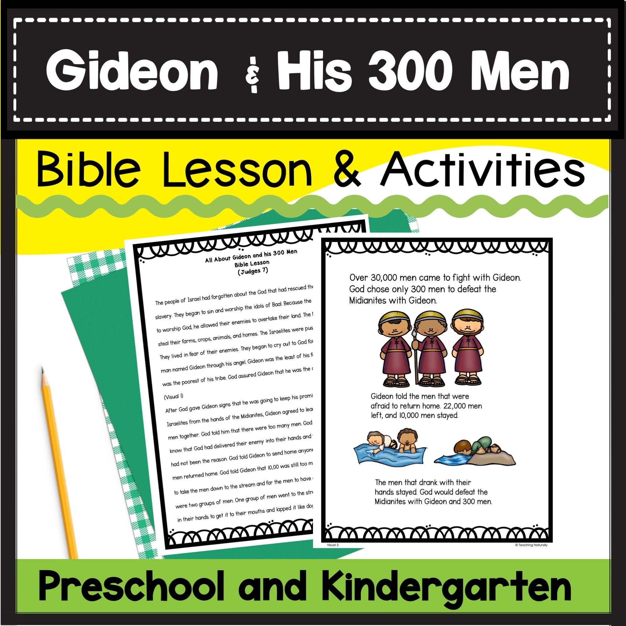 Gideon Bible Story Lesson & Activities: Homeschool Resource (printable ...