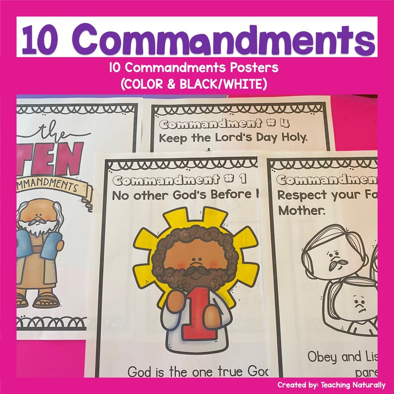 Moses and the 10 Commandments Bible Lesson and Activities for Kids the ...