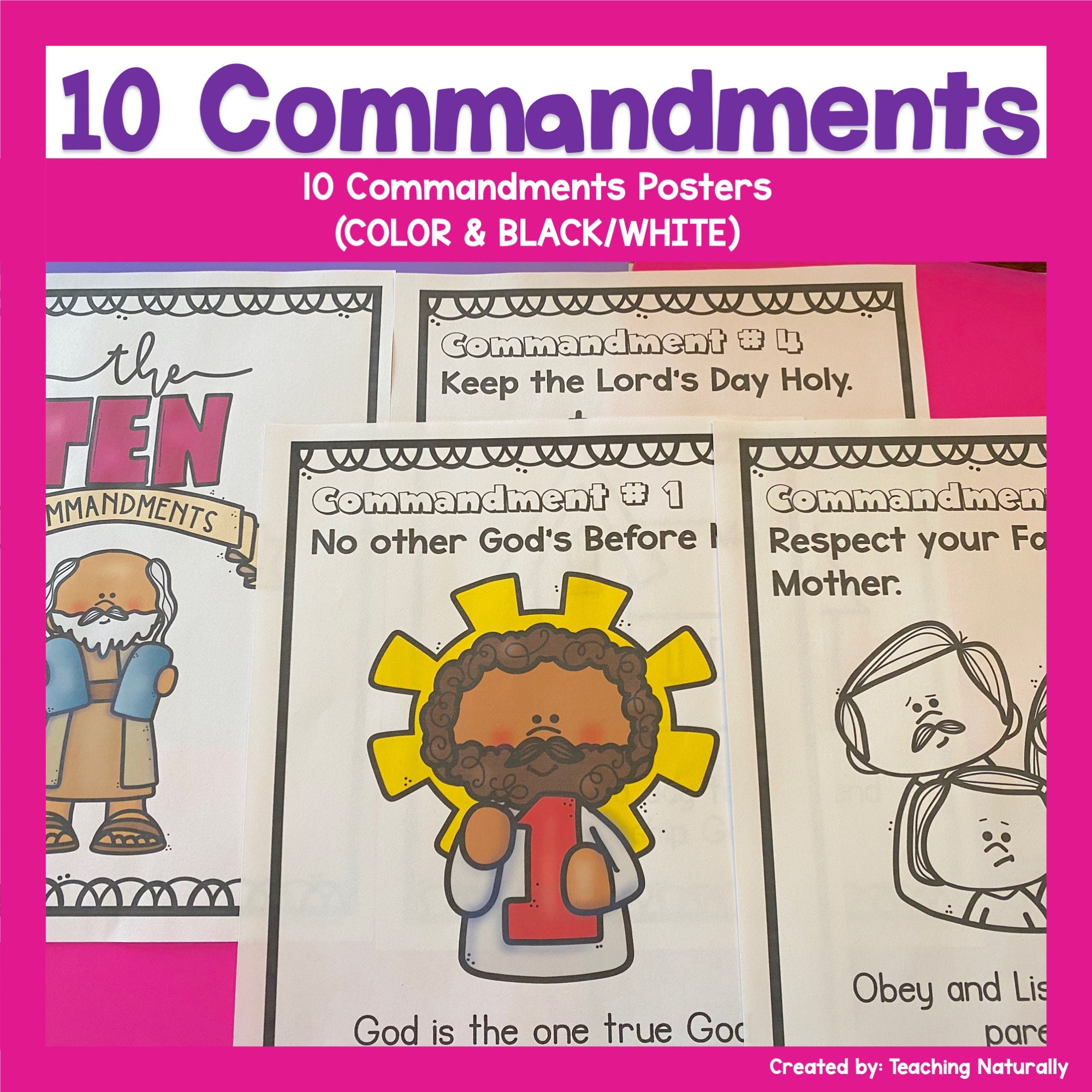 Moses and the 10 Commandments Bible Lesson and Activities for Kids the ...