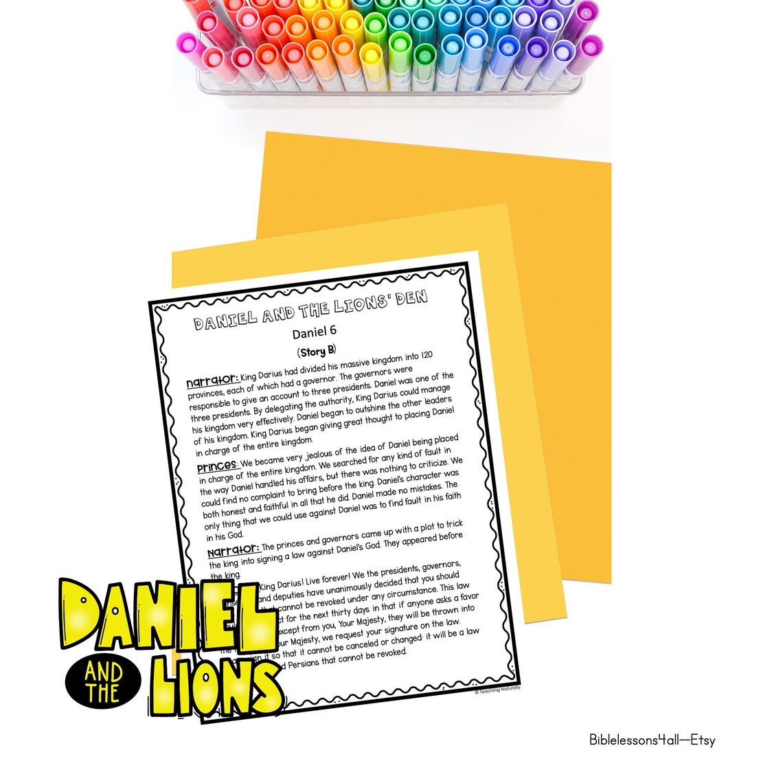 Daniel and the Lions' Den Bible Story Readers Theatre Script Sunday ...