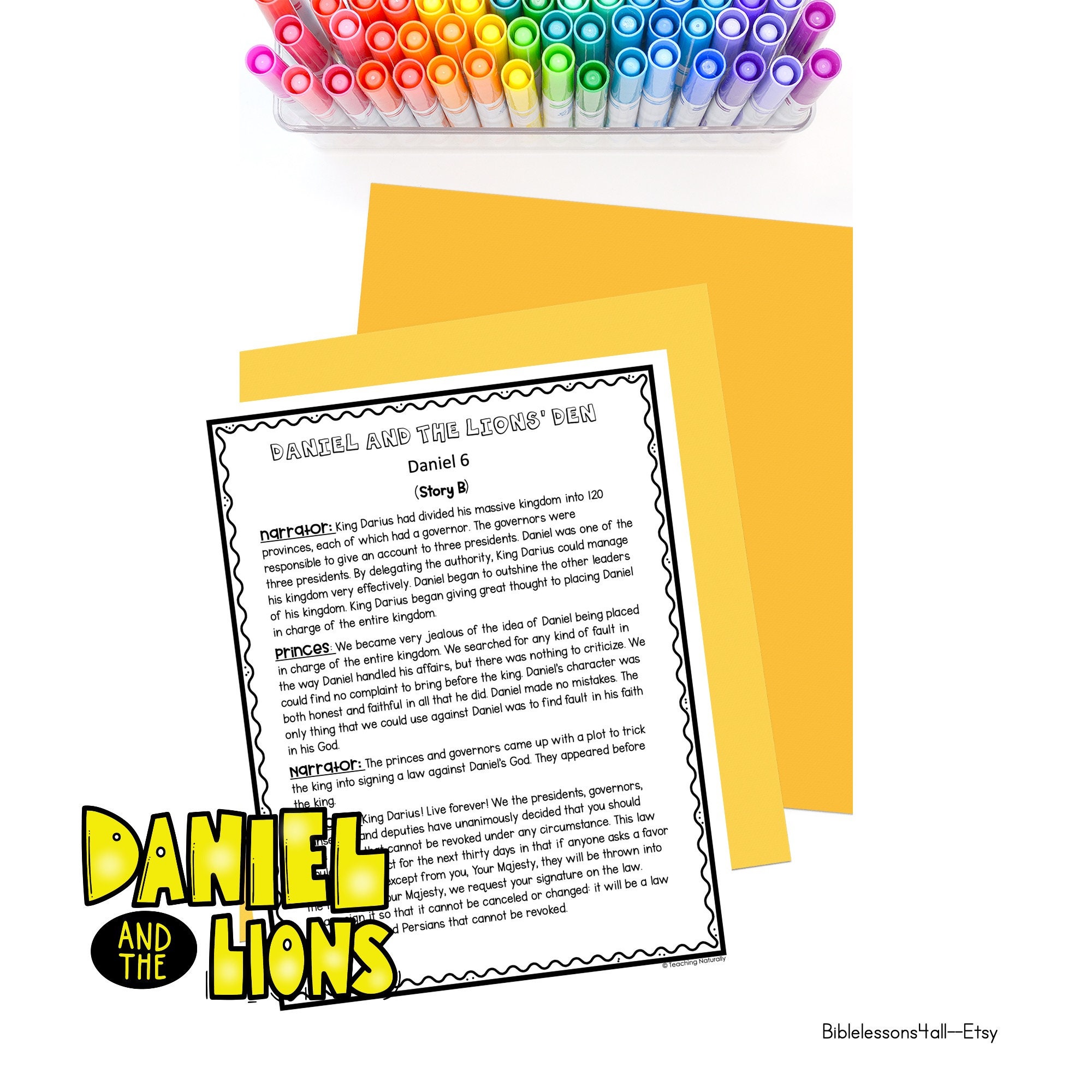 Daniel and the Lions' Den Bible Story Readers Theatre Script Sunday ...