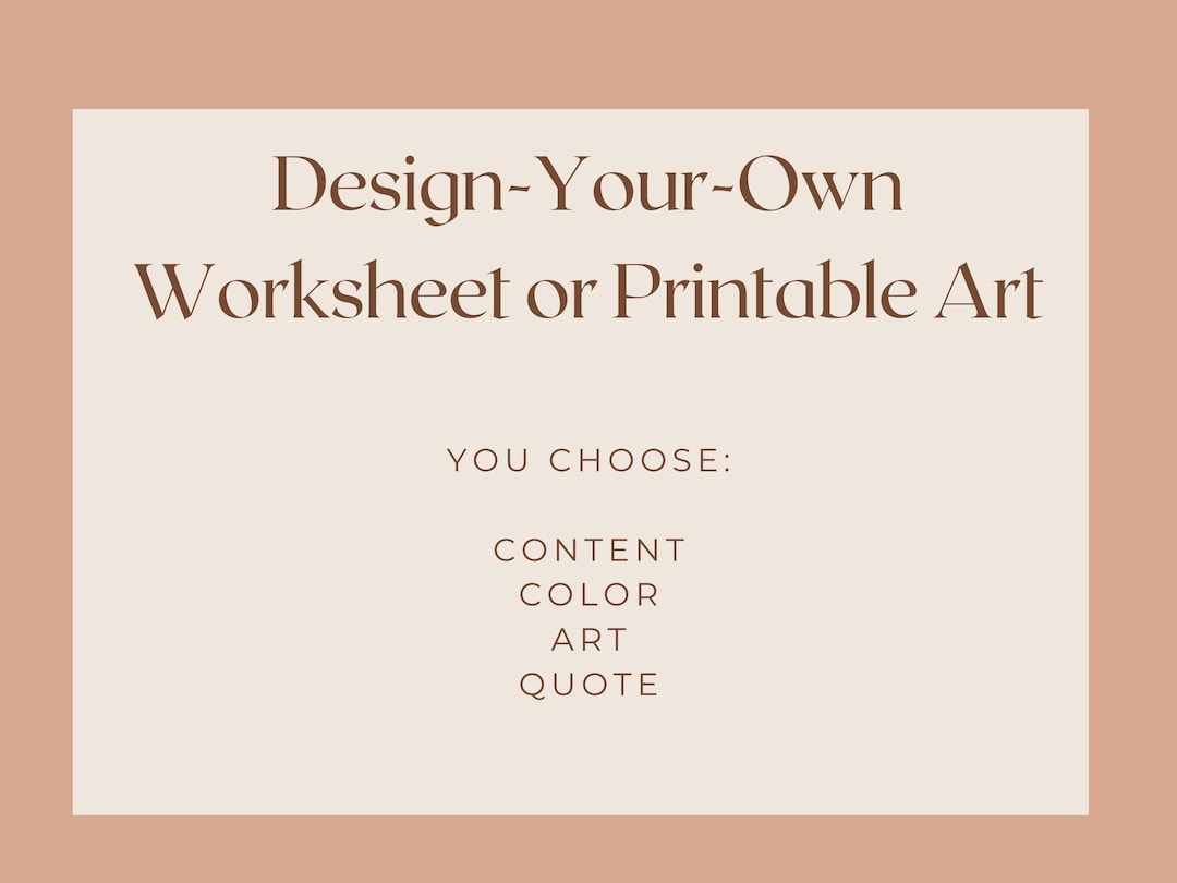 Design-your-own Printable Art or Worksheet - Etsy