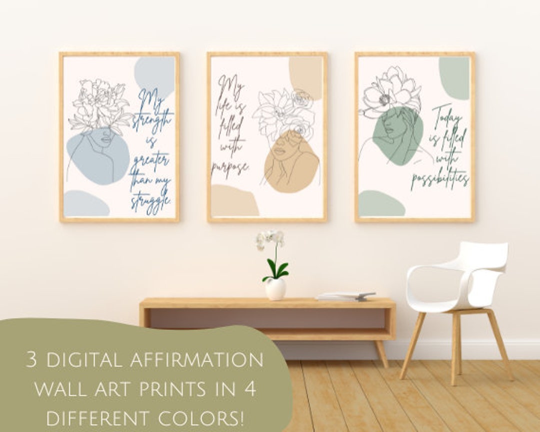 Printable Simple Modern Affirmation Wall Art, Self Care, Modern Wall ...