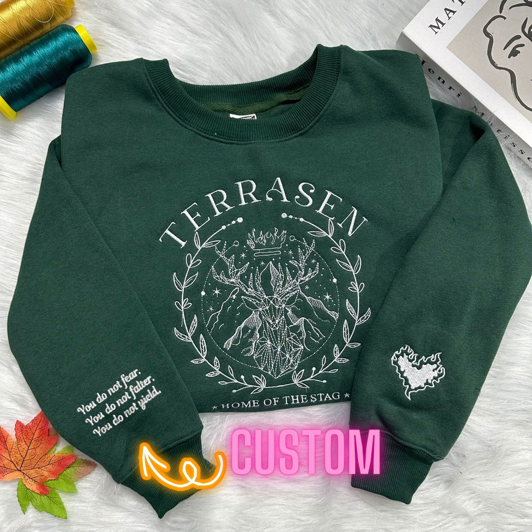 Terrasen Sweatshirt Embroidery, Fireheart Embroidery, Throne of Glass ...