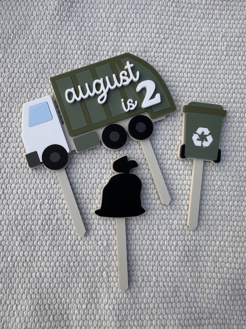 Trash Bash Cake Topper Garbage Truck Cake Topper With Trash Can ...