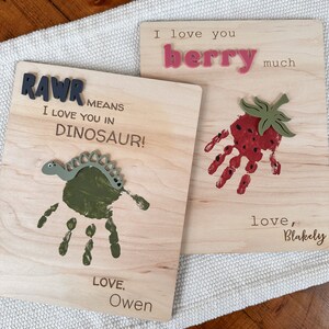 I Love You Dinosaur Handprint Sign | Baby/toddler Valentines Handprint ...