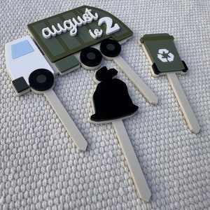 Trash Bash Cake Topper | Garbage Truck Cake Topper With Trash Can ...