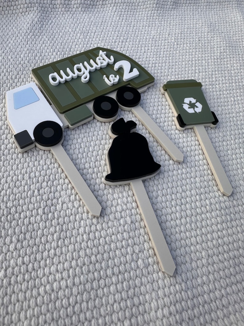 Trash Bash Cake Topper Garbage Truck Cake Topper With Trash Can ...