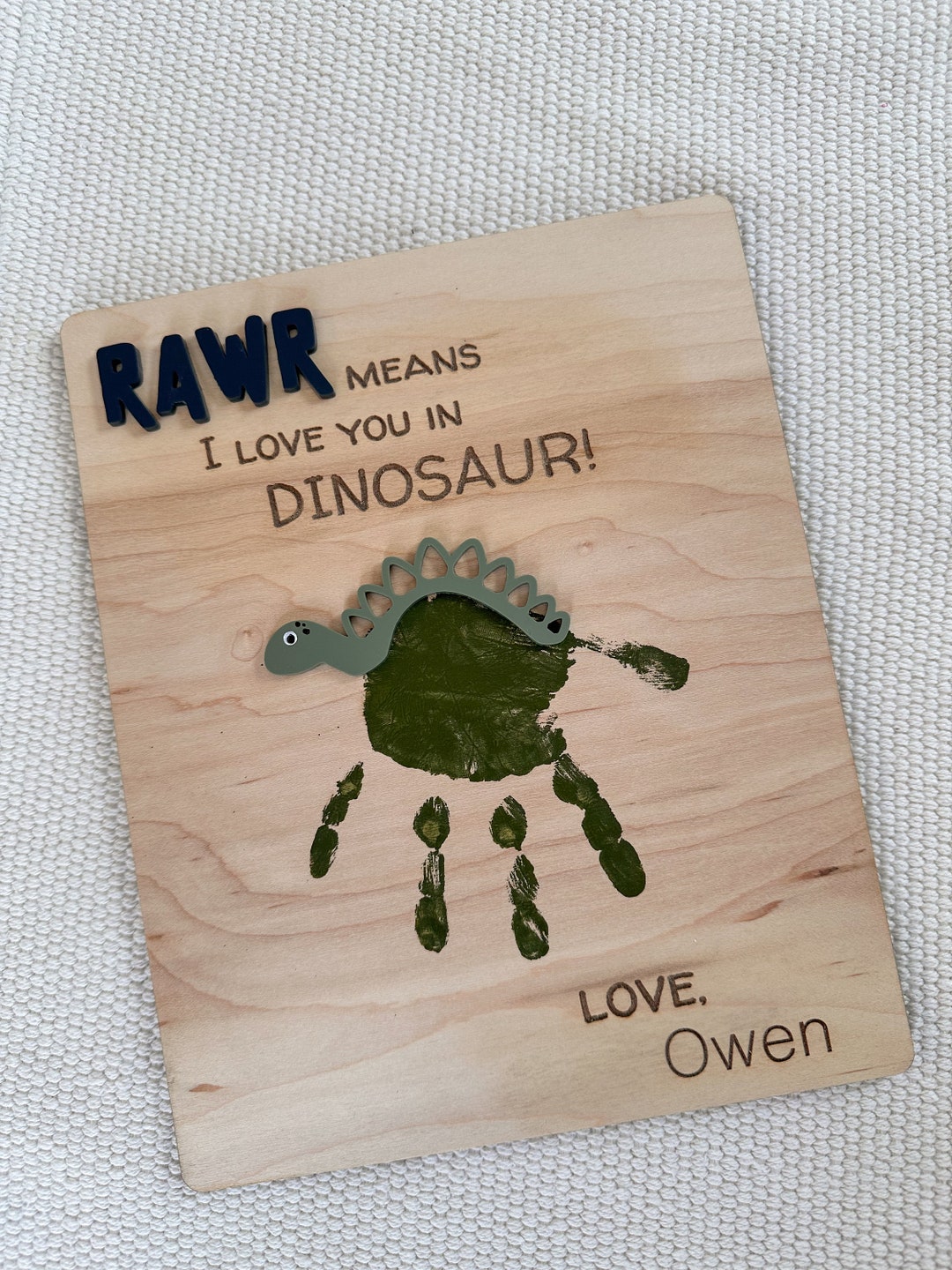 I Love You Dinosaur Handprint Sign | Baby/toddler Valentines Handprint ...
