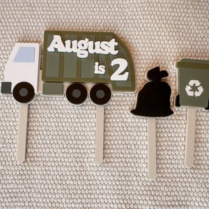 Trash Bash Cake Topper | Garbage Truck Cake Topper With Trash Can ...