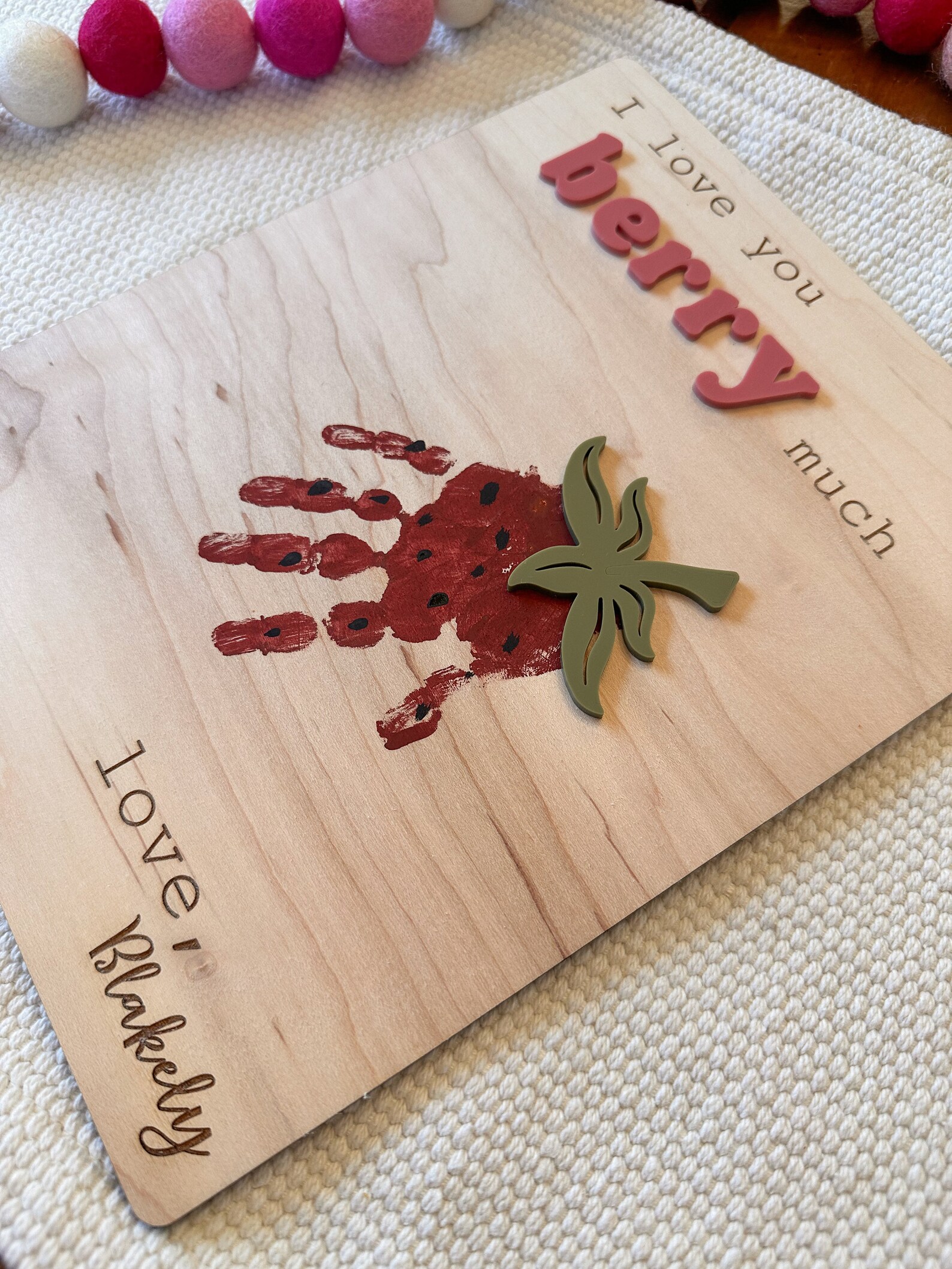 I Love You Berry Much Handprint Sign | Baby/toddler Valentines ...