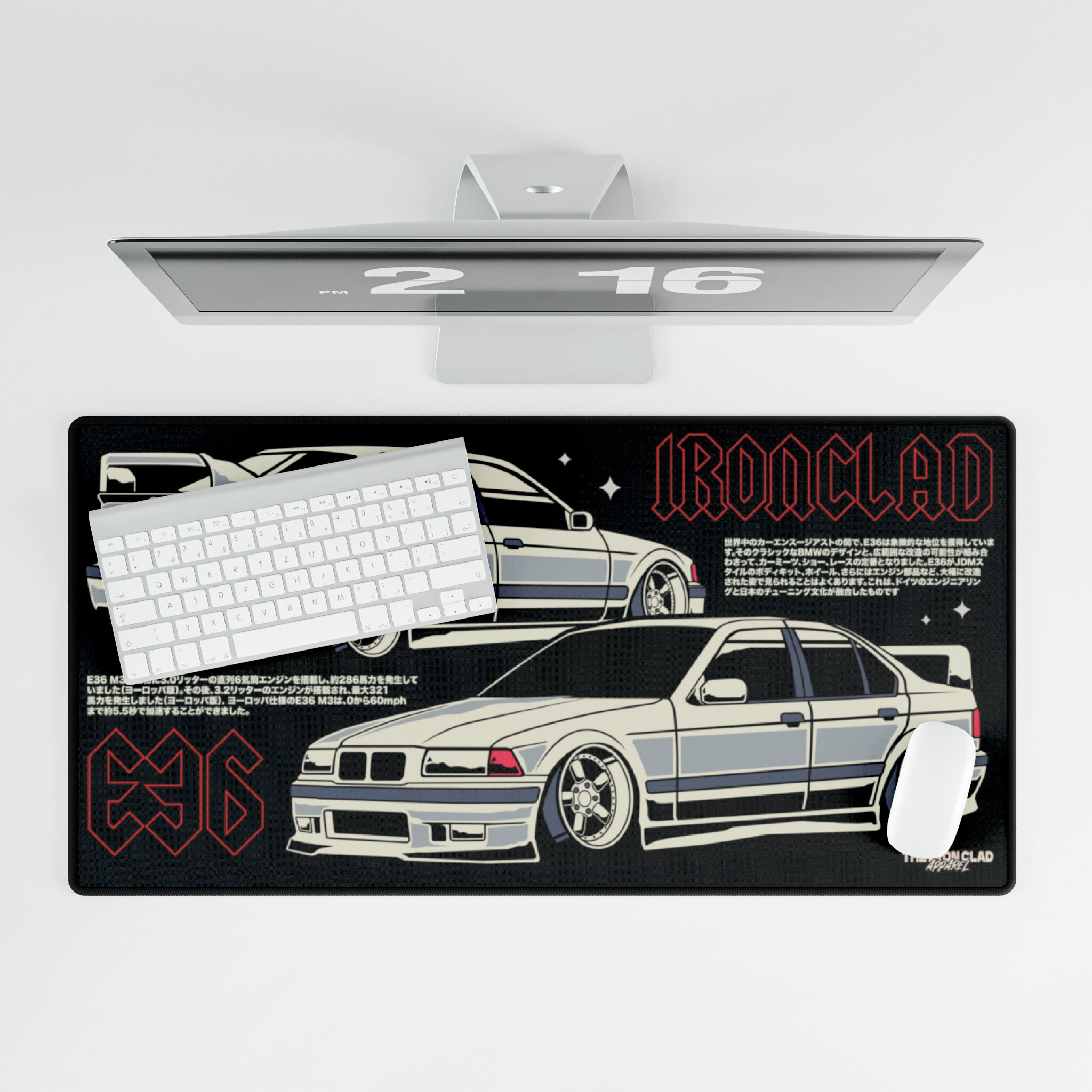 BMW E36 Mousepad, Car Enthusiast Desk Mat, Automotive Office Decor, JDM ...