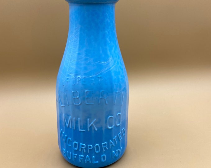 Liberty Milk Co. Blue Milk Glass, Milk Bottle - Etsy