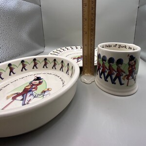 Grand Old Duke of York Plate, Bowl and Mug Anderton Pottery England 3 ...