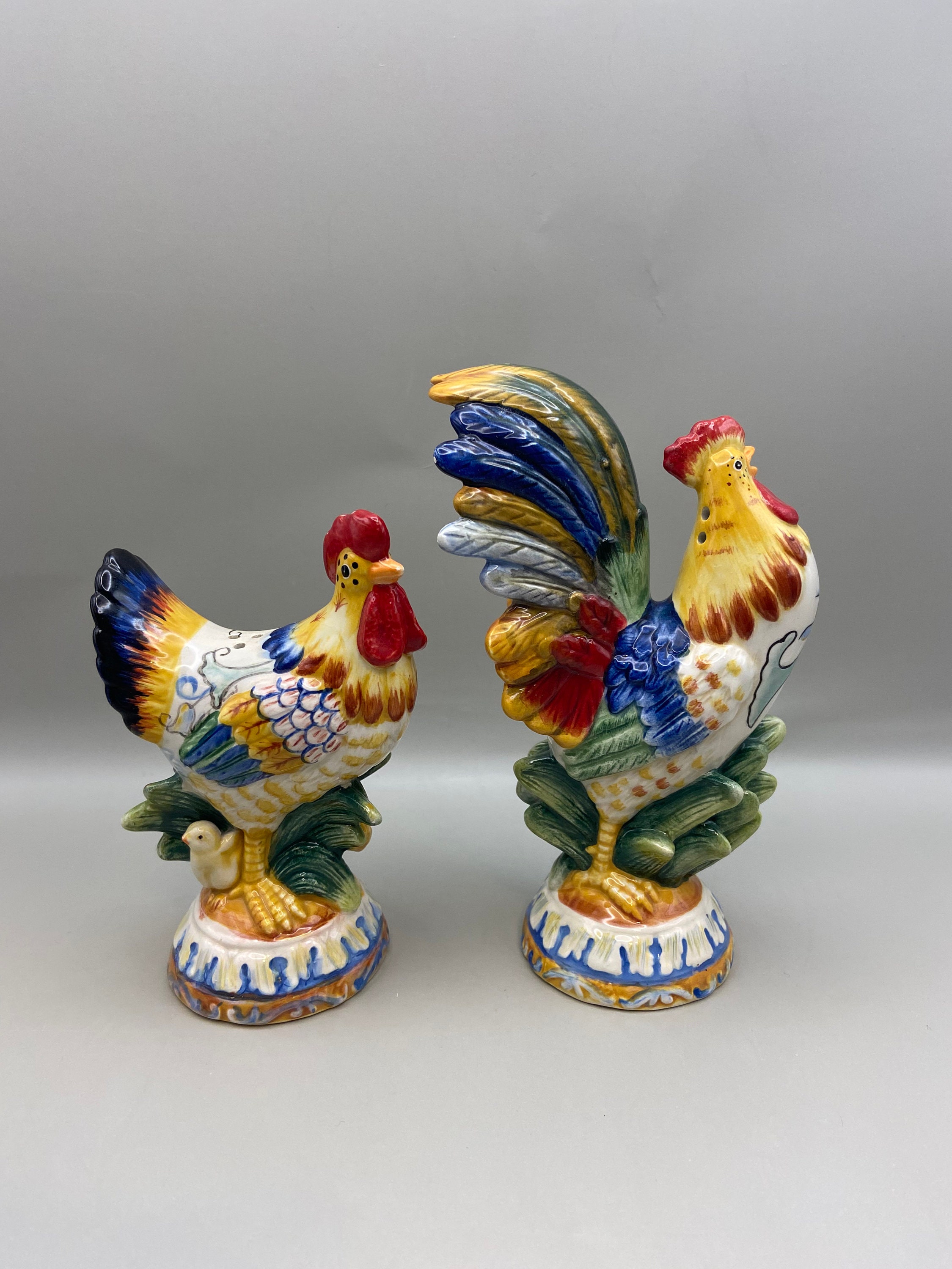 Fitz and Floyd Classics ricamo Rooster and Hen Salt and - Etsy