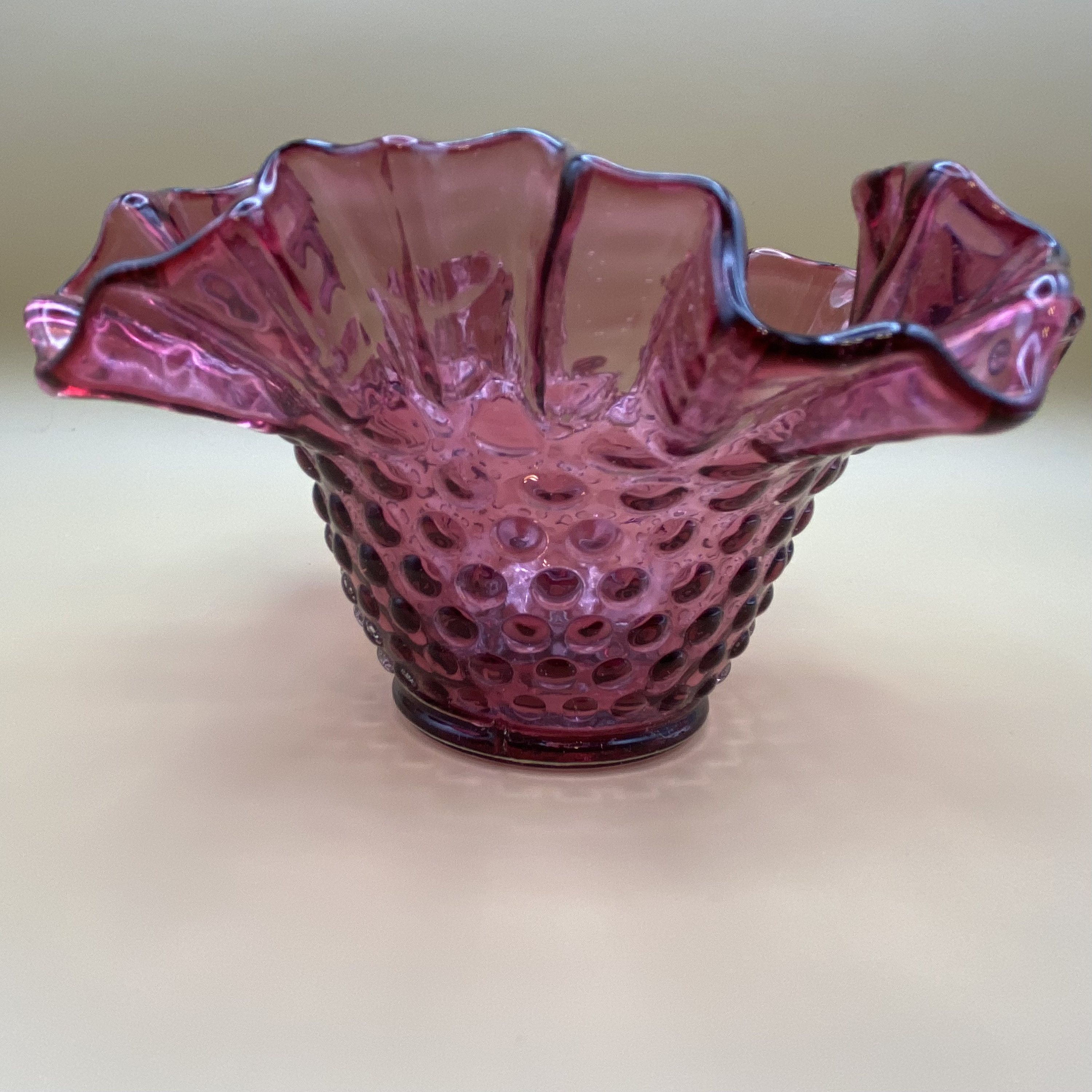 Vintage Kanawha Purplish Cranberry Colored Hobnail Glass Bowl - Etsy