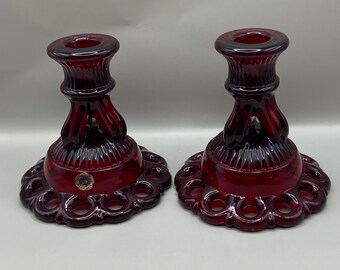 Ruby Glass Candle Holder - Etsy