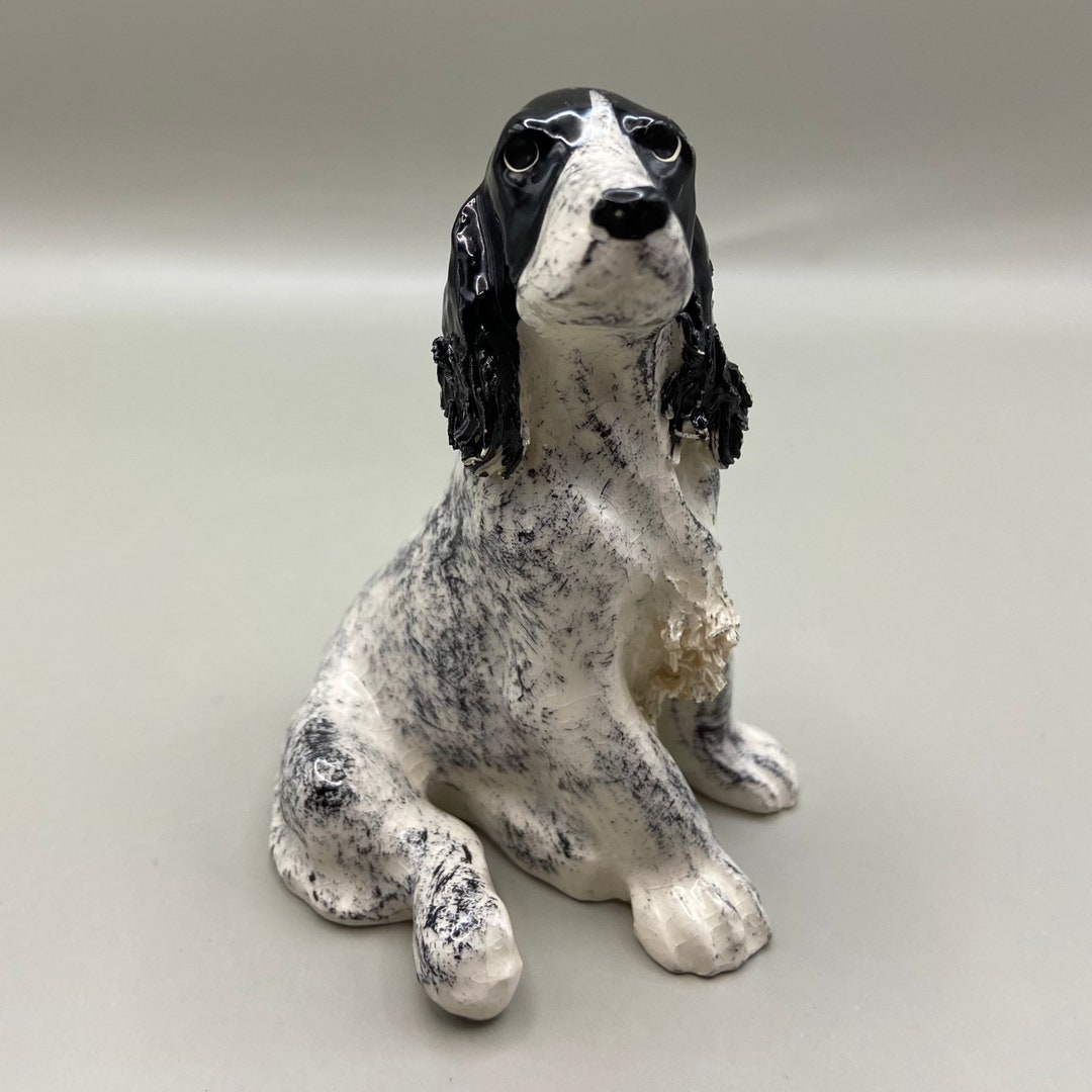 Vintage Jane Callender Black and White Cocker Spaniel - Etsy
