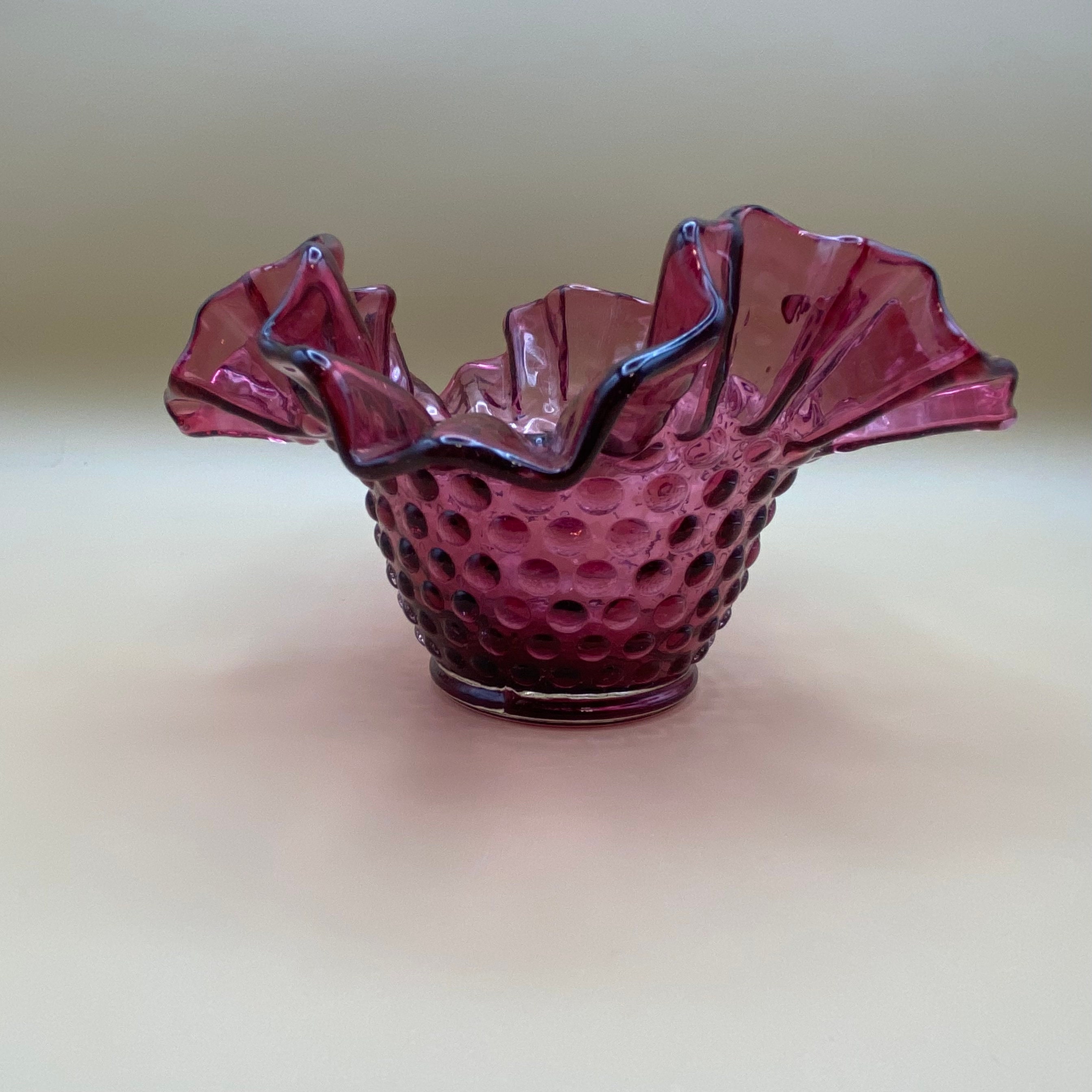Vintage Kanawha Purplish Cranberry Colored Hobnail Glass Bowl - Etsy