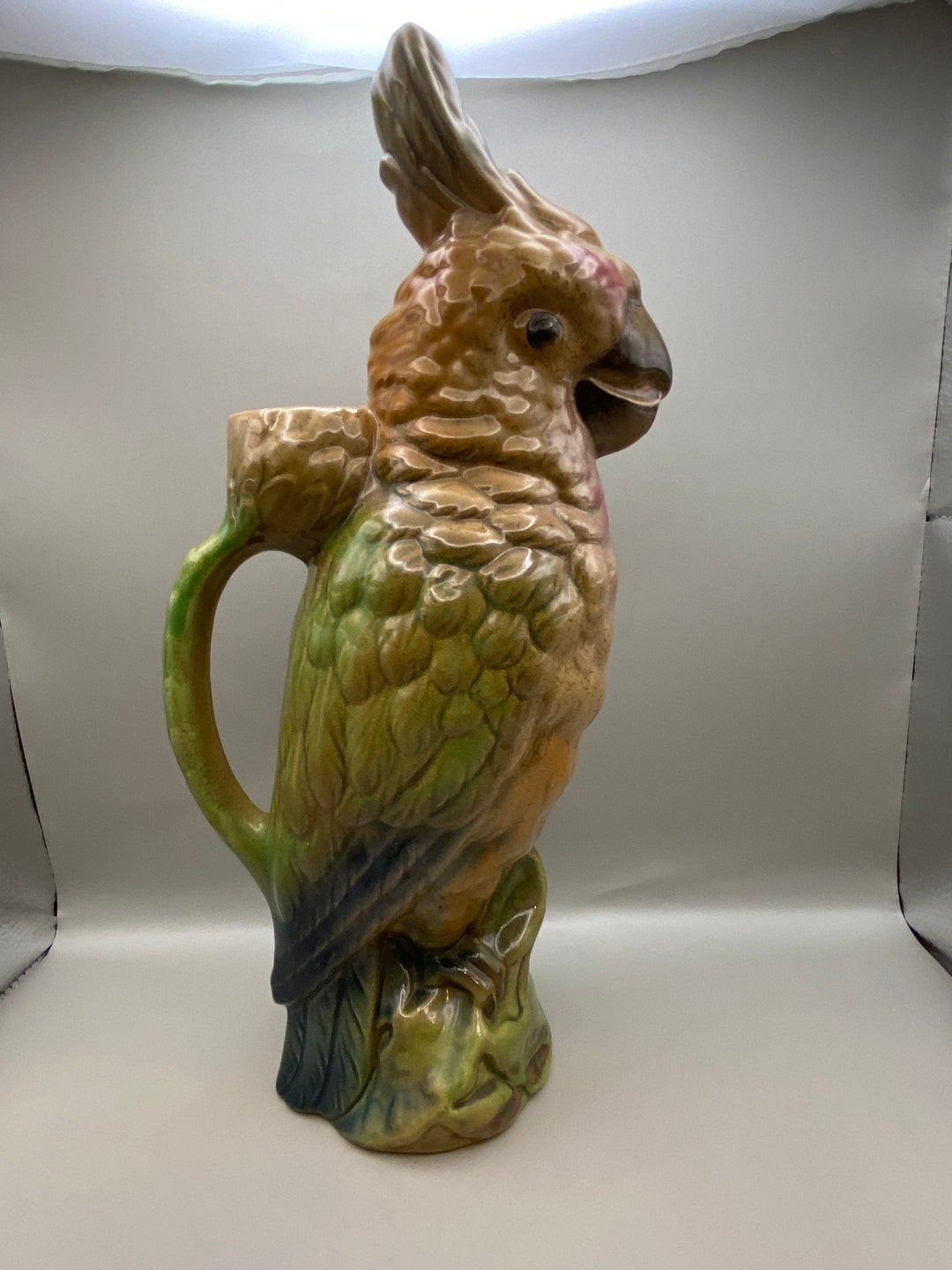 Antique St. Clement Majolica Parrot Pitcher 1860 - Etsy