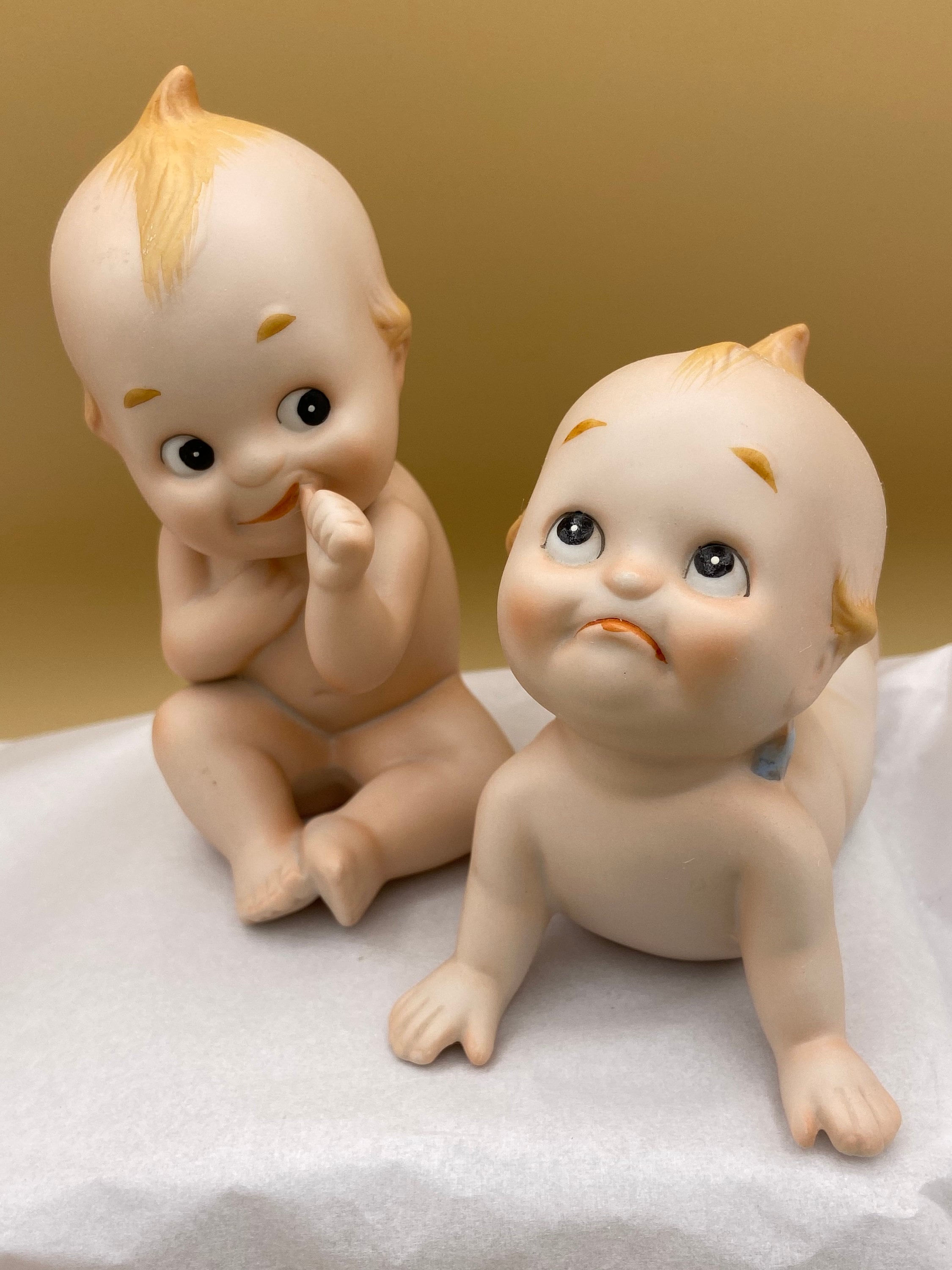 Vintage Lefton Kewpie Baby Bisque Figurine KW228 Set of Two - Etsy