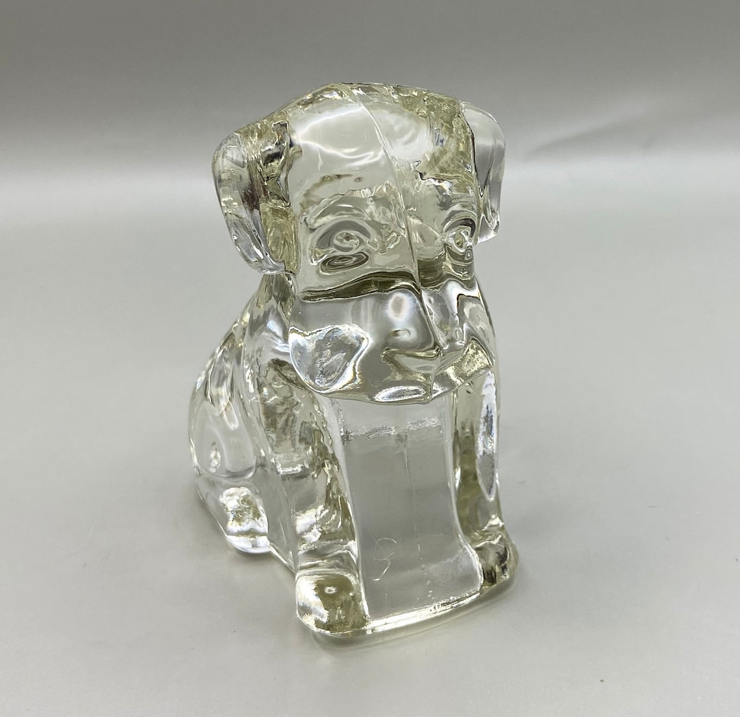 Federal Clear Glass Mopey Dog Pooch Candy Container - Etsy