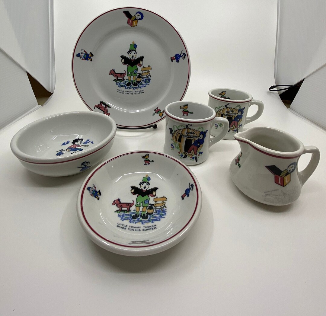 Vintage 1960s Shenango Childrens Nursery Rhyme Plate Set, Six Pieces to ...