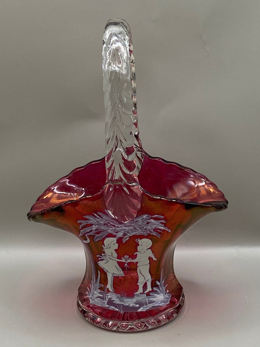 Mary Gregory Design Ruby Red Westmoreland Glass - Etsy
