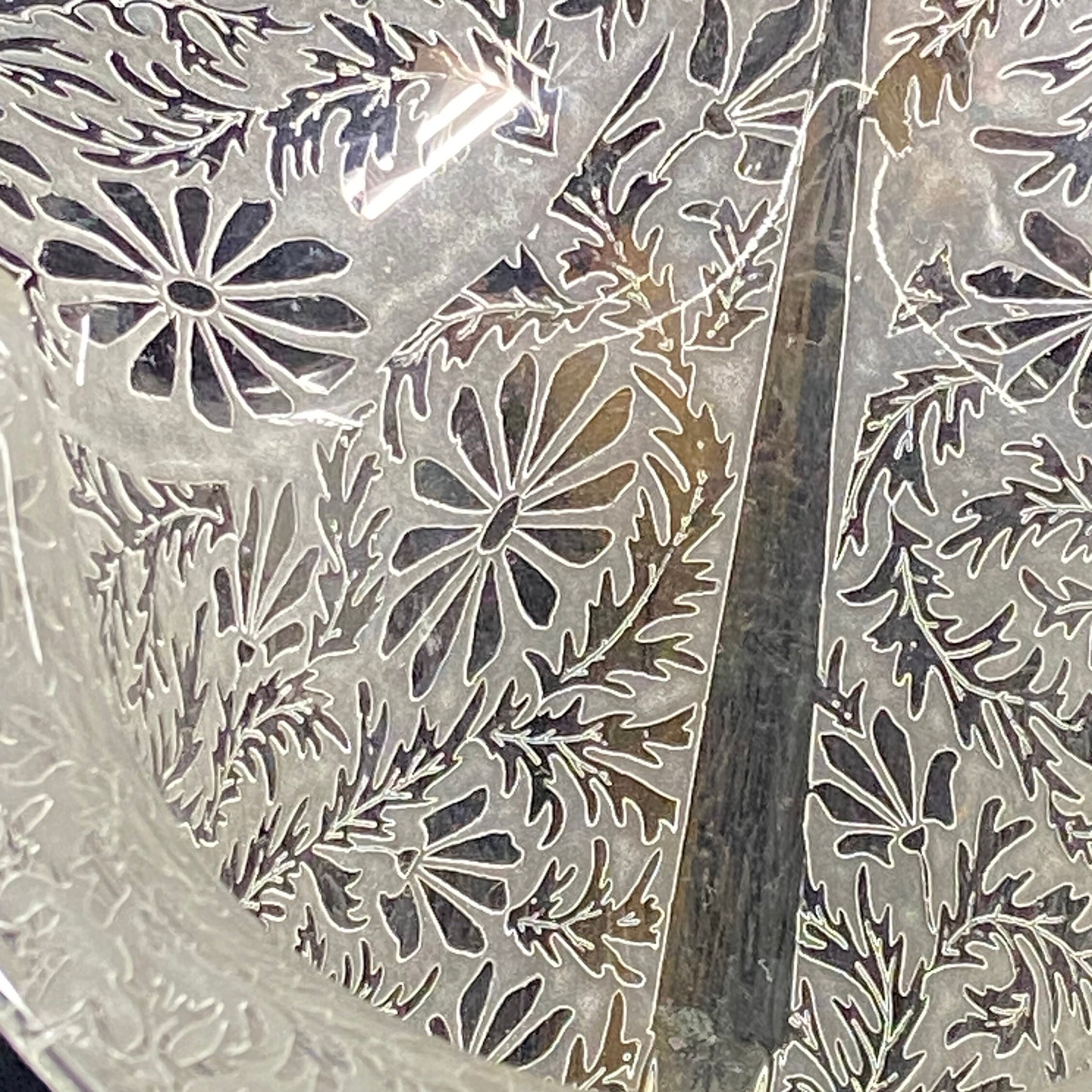 1930’s New Martinsville Glass, Art Deco Frosted, Brocade Etched Rocket ...