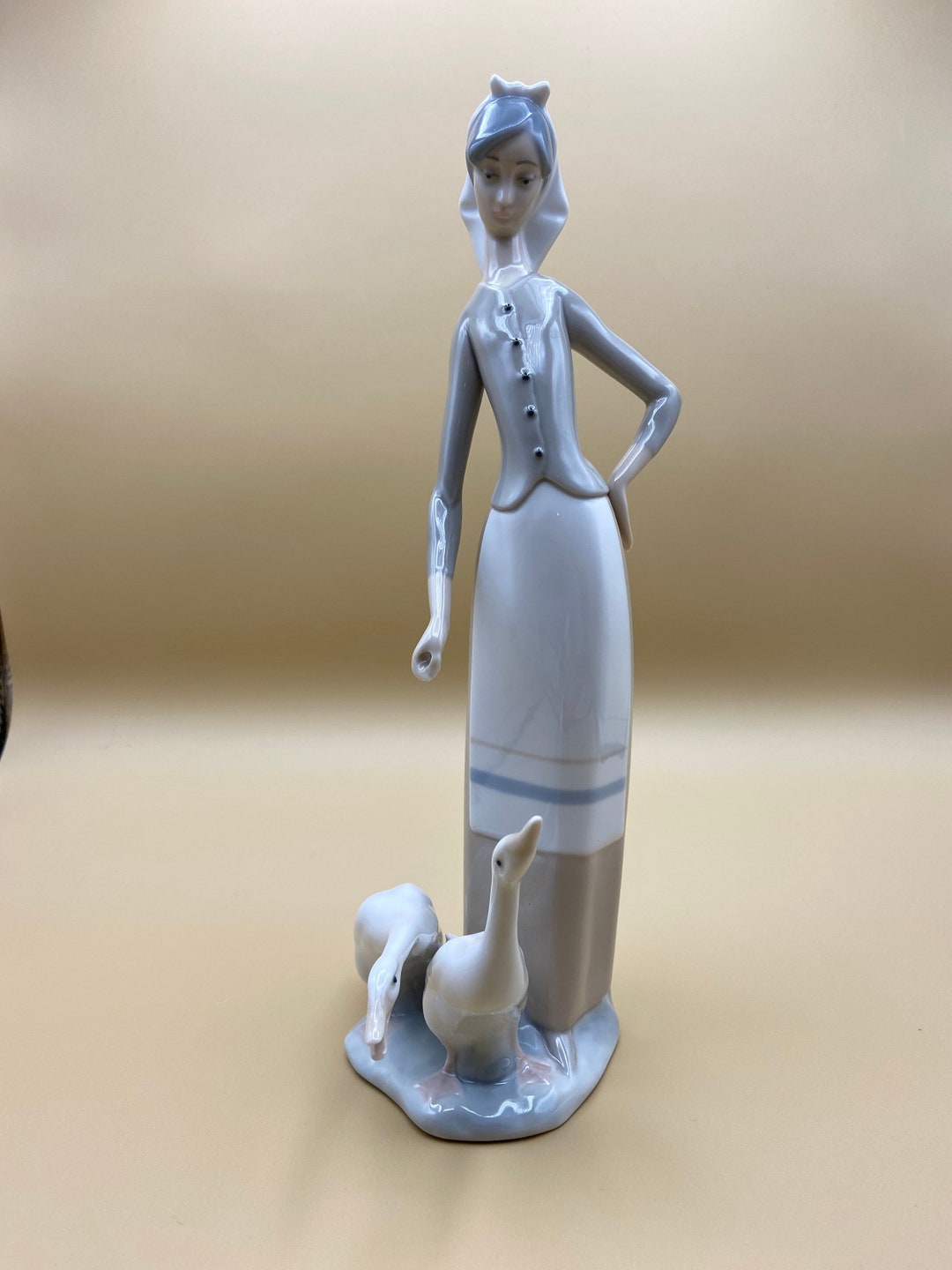 Vintage LLADRO Girl With Geese 1977 Porcelain Figurine #1035 Retired - Etsy