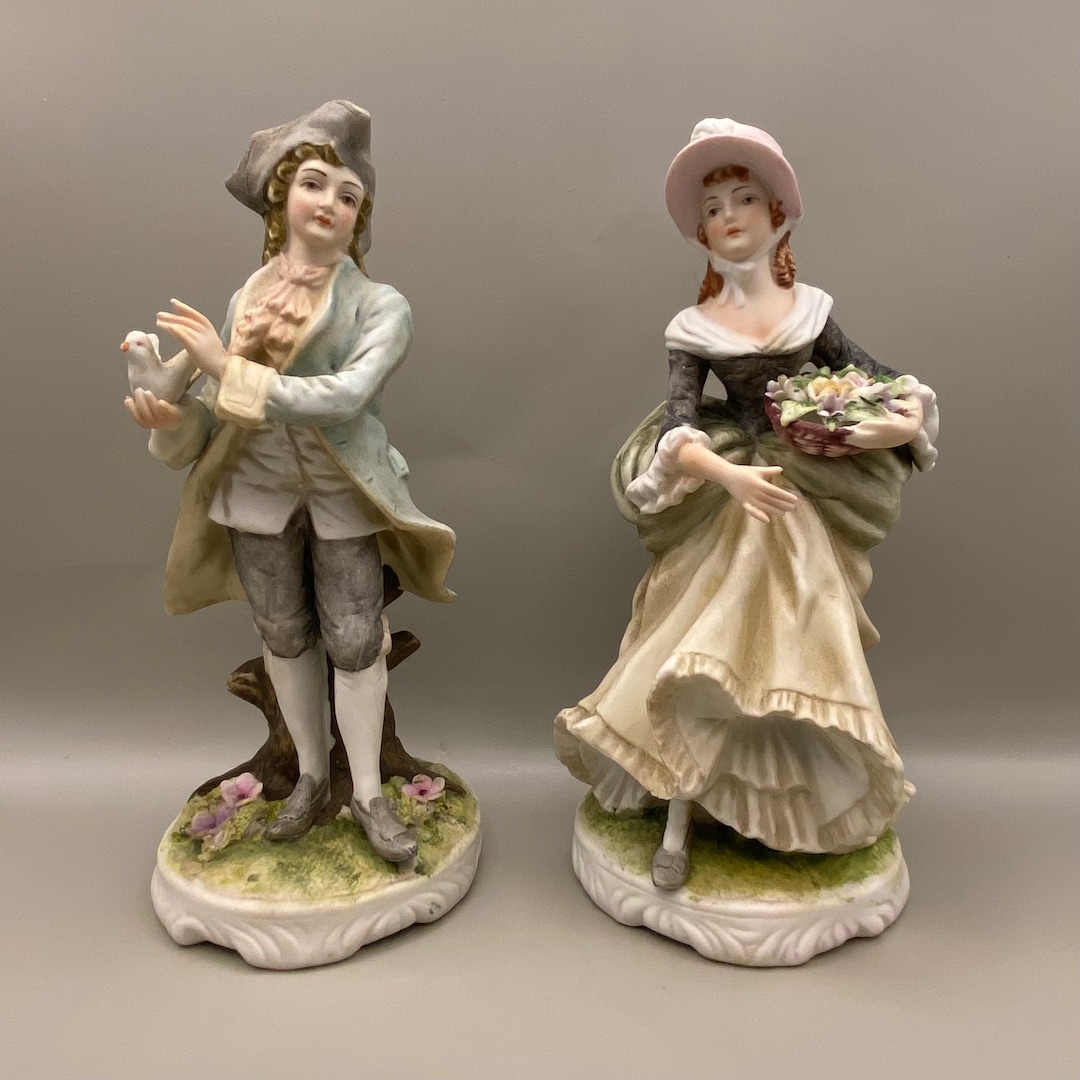 Vintage Lefton China Figurines Elaine and Norman, (set of Two ...