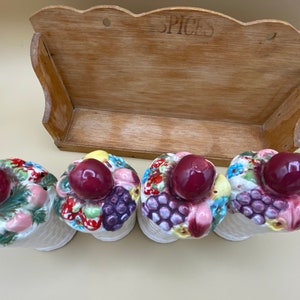 Tilso Hand-painted Japan Seasoning Shakers With Wooden Rack - Etsy