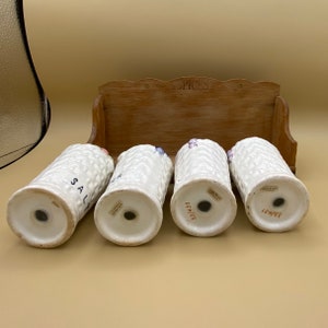 Tilso Hand-painted Japan Seasoning Shakers With Wooden Rack - Etsy