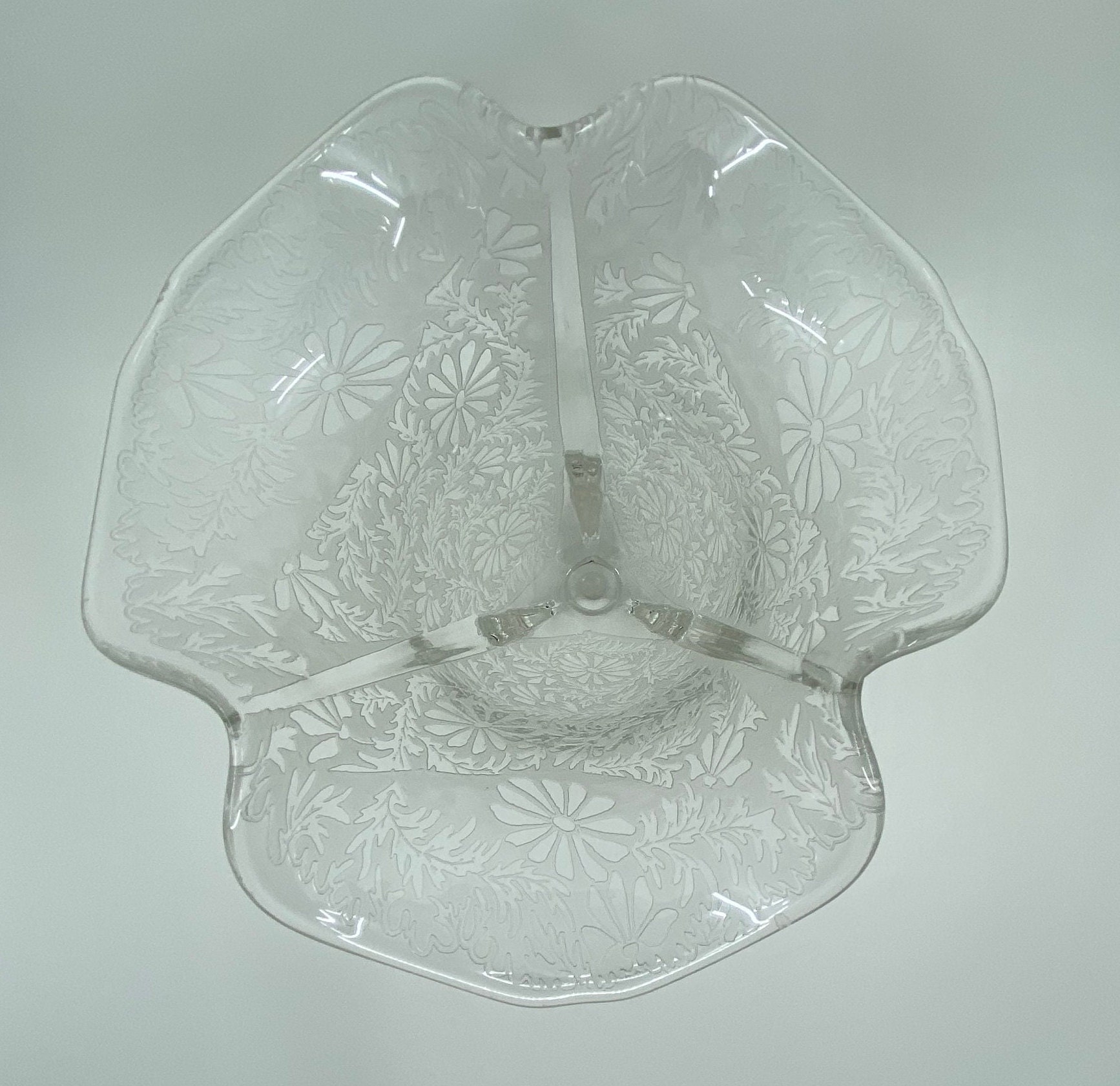 1930’s New Martinsville Glass, Art Deco Frosted, Brocade Etched Rocket ...