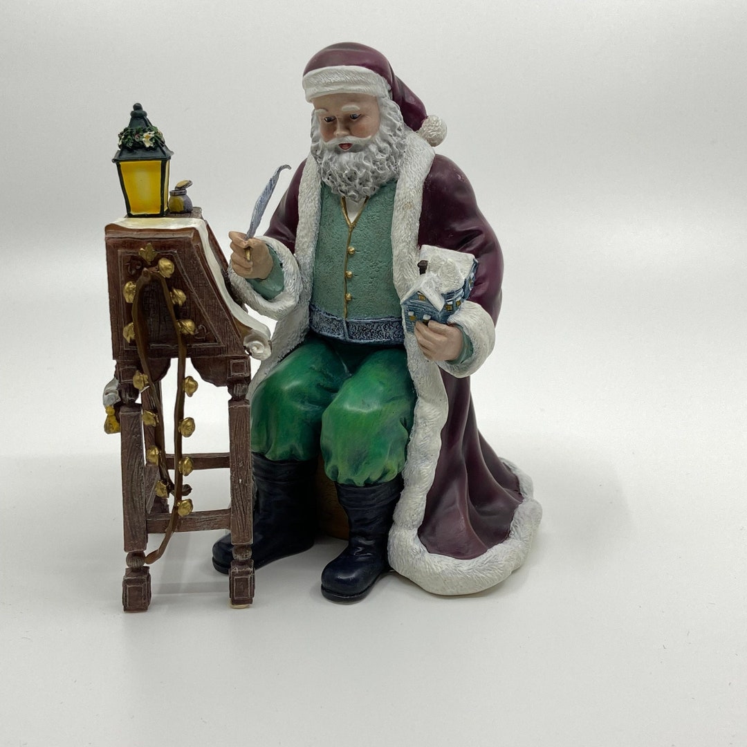 Thomas Kinkade Christmas Figurine, St Nicholas Checks His List, From ...