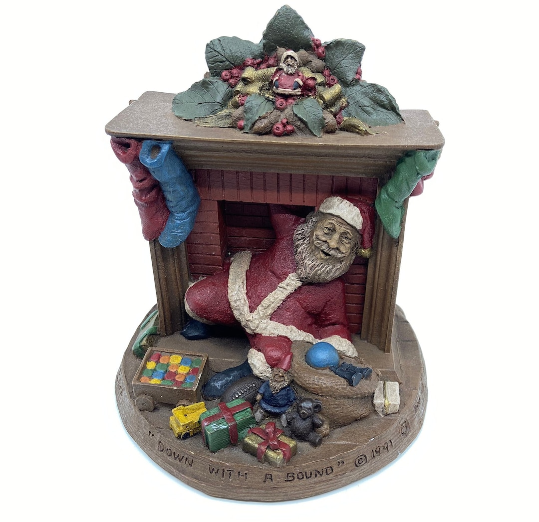 Tom Clark Santa Gnome Figurine down With A Bound 1991 - Etsy