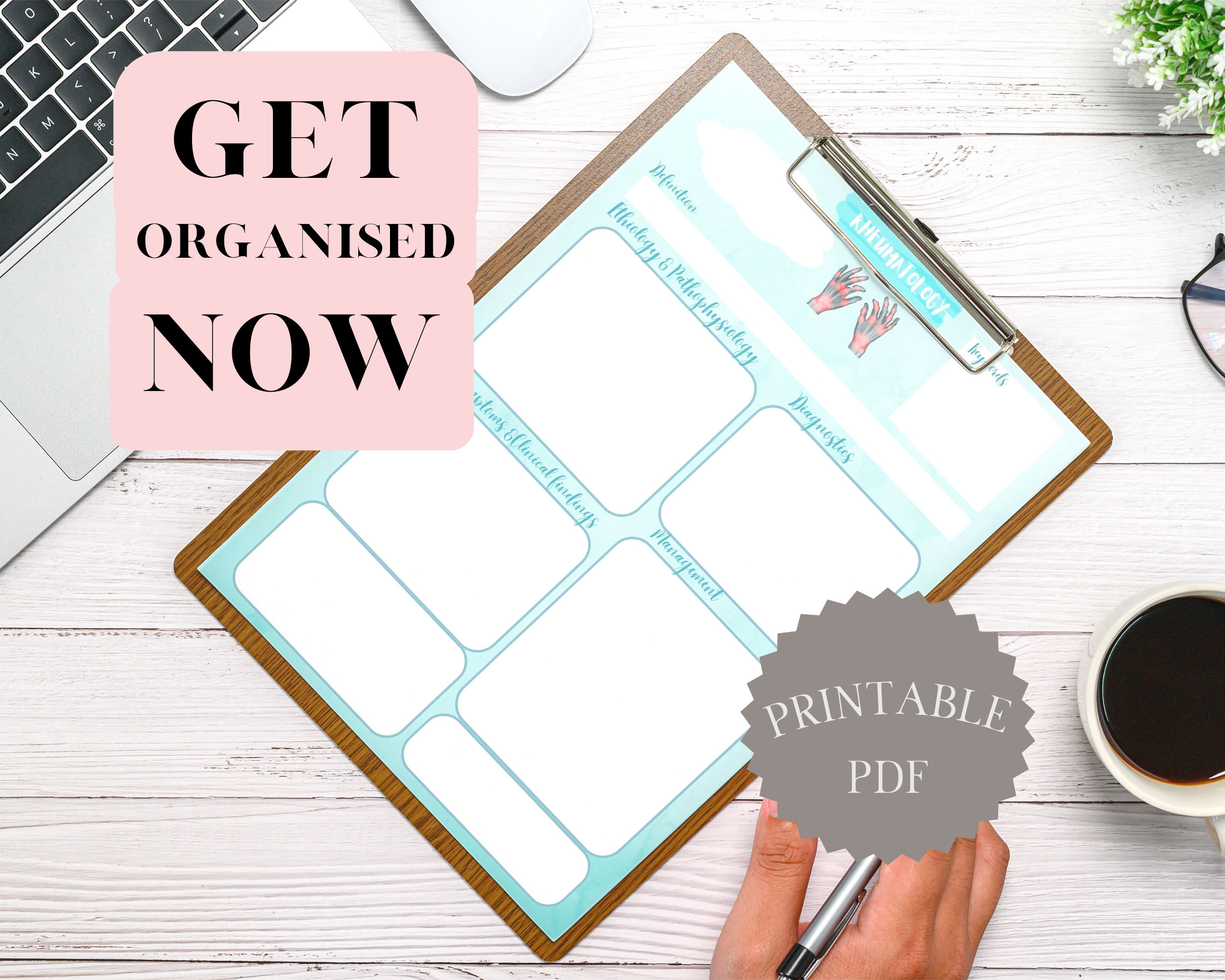 Digital and Printable Study Notes Template for Medicine and Nursing ...