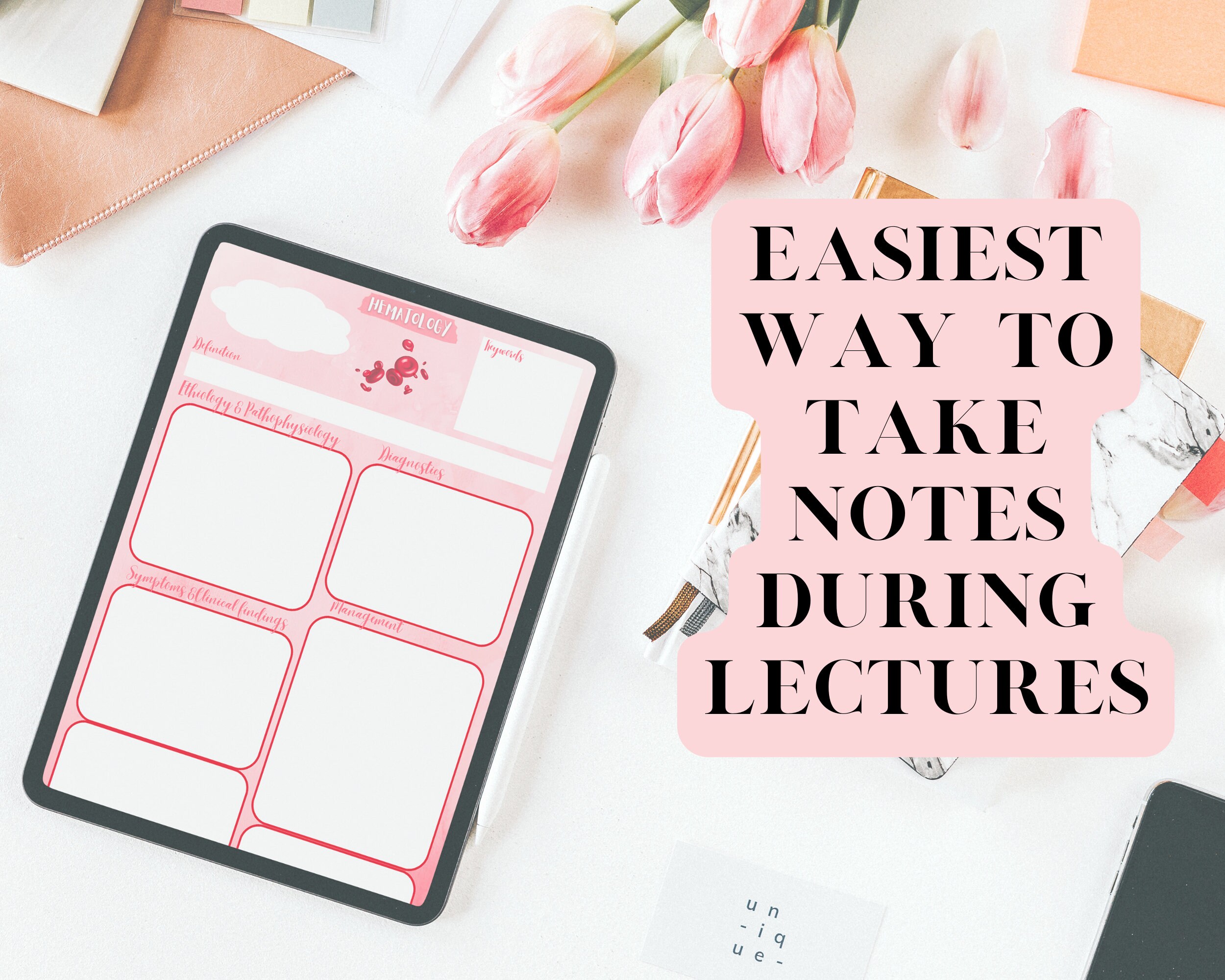 Digital and Printable Study Notes Template for Medicine and Nursing ...