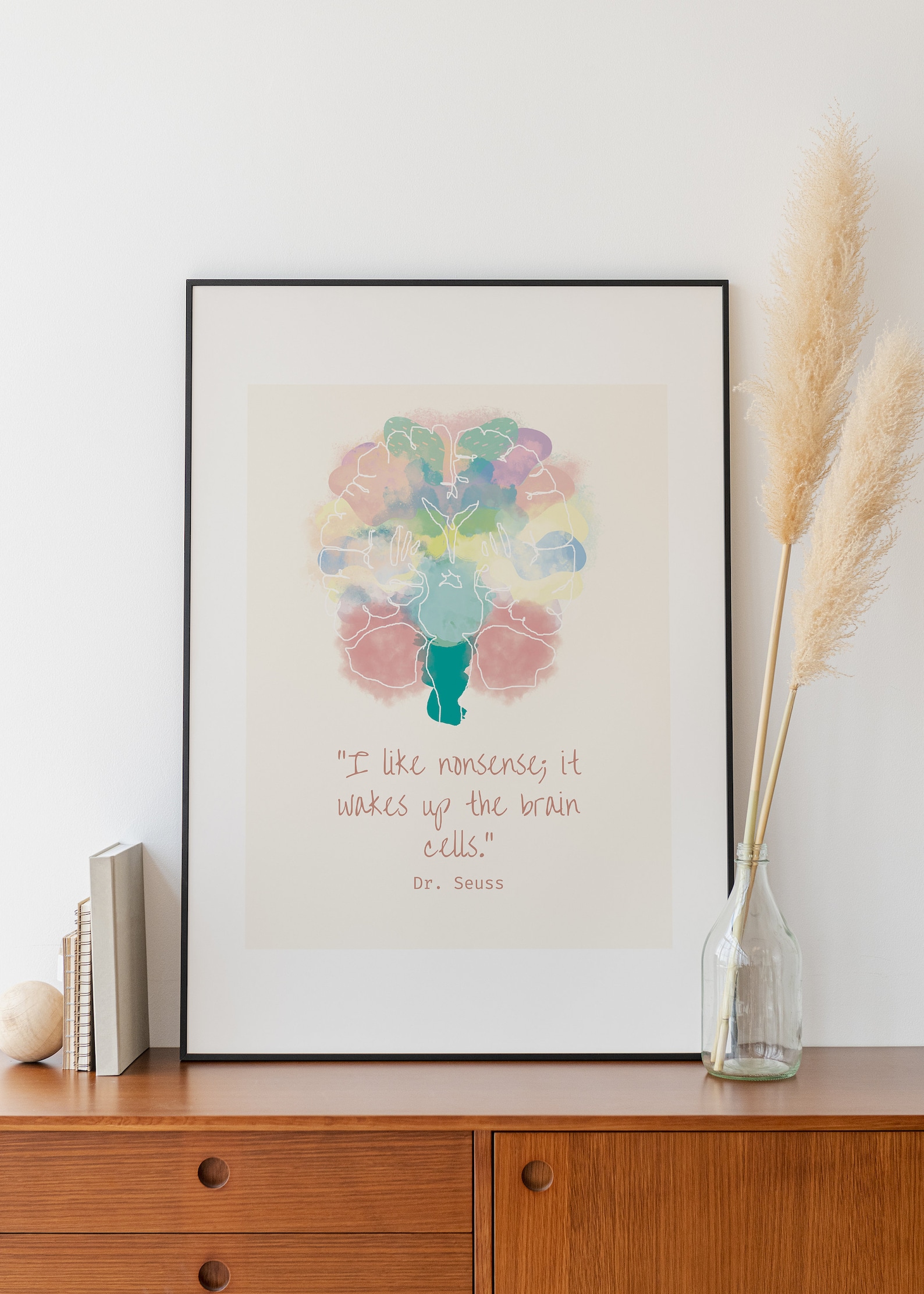 Pastel Wall Art | Dr Seuss Quote | Human Brain Anatomy | Printable ...