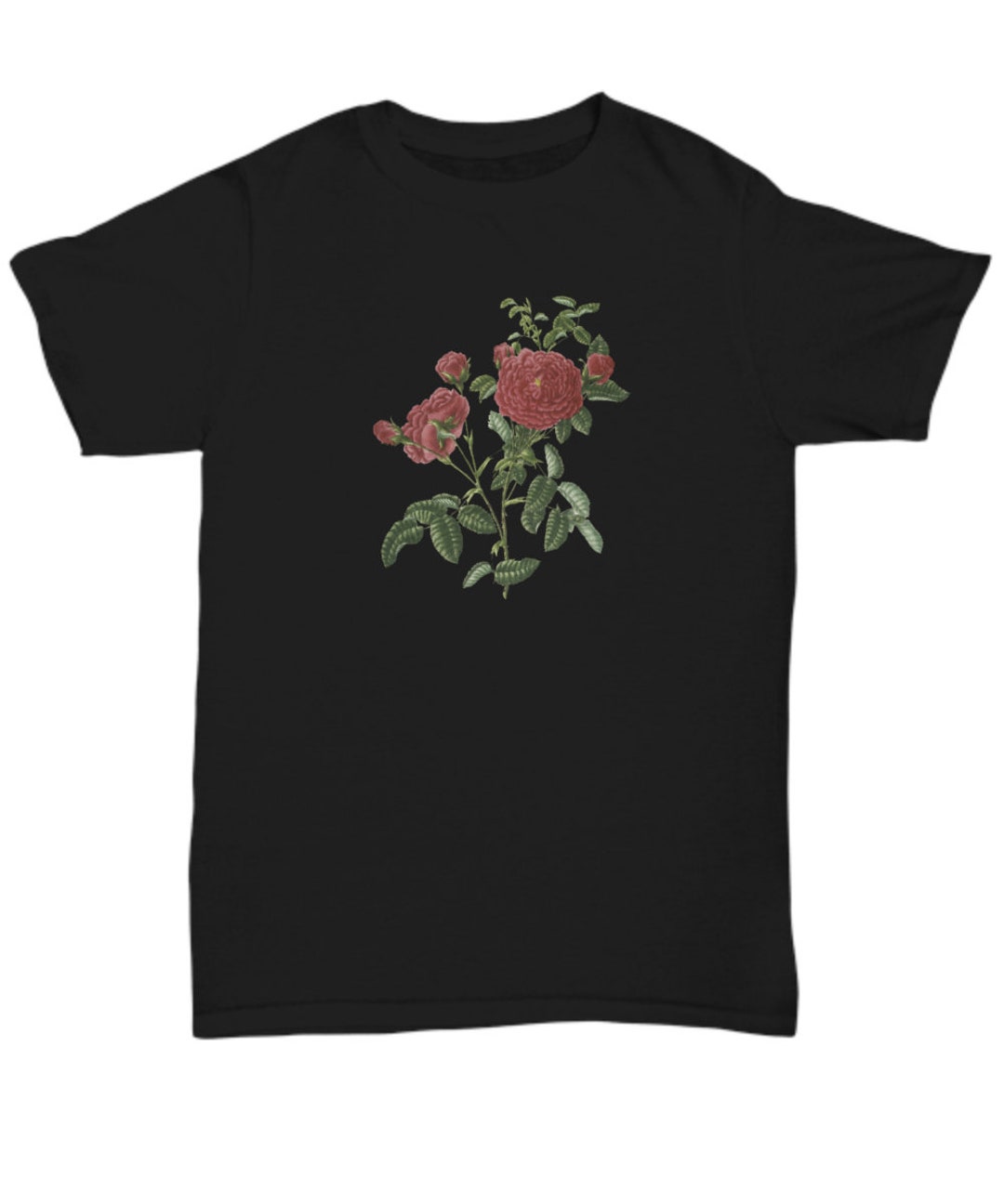 Gothic Rose Tee, Black Rose T-shirt, Gothic Fashion, Goth Shirt ...