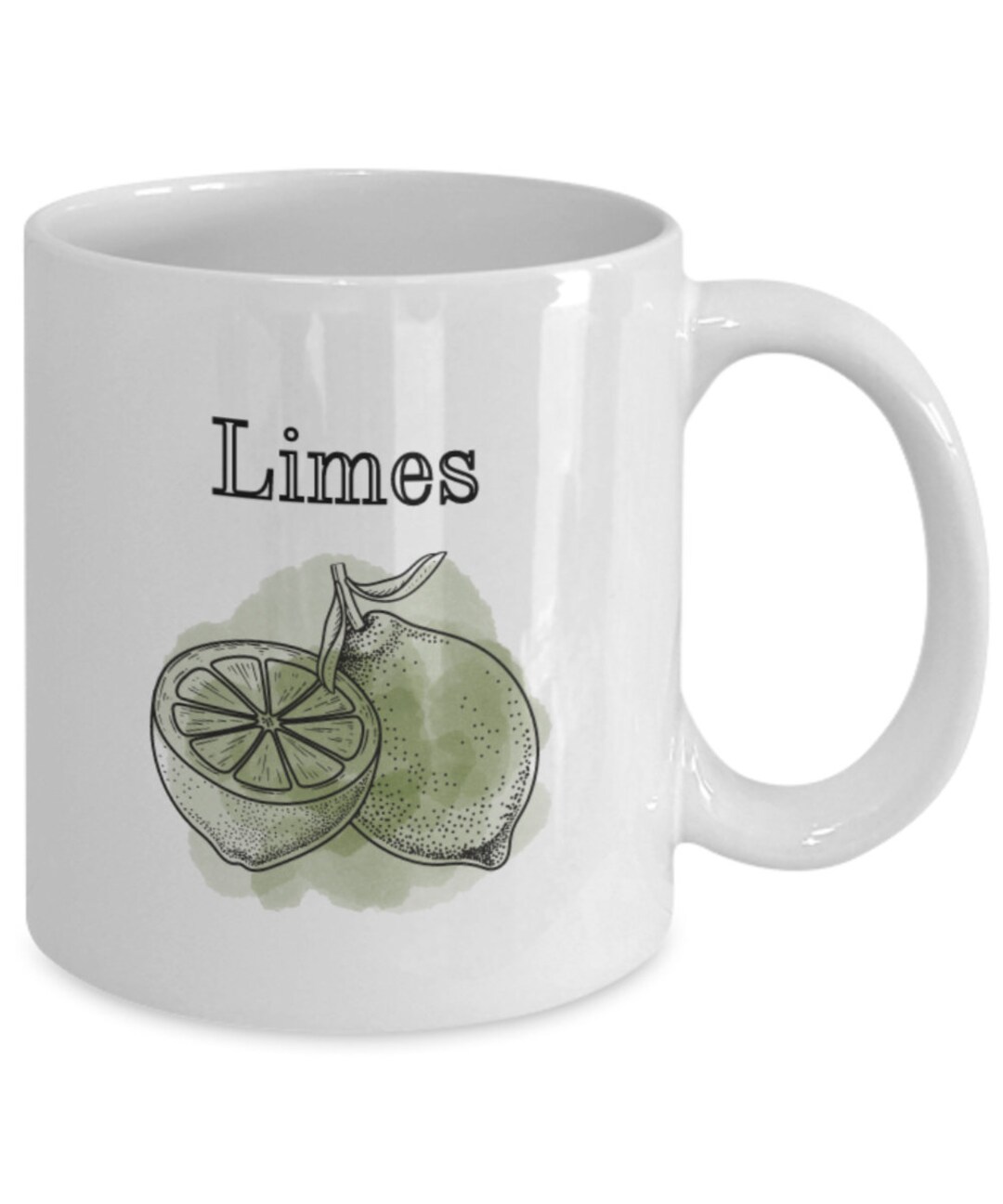 Watercolor Limes Mug, Citrus Mug, Watercolor Citrus, Watercolor Mug ...