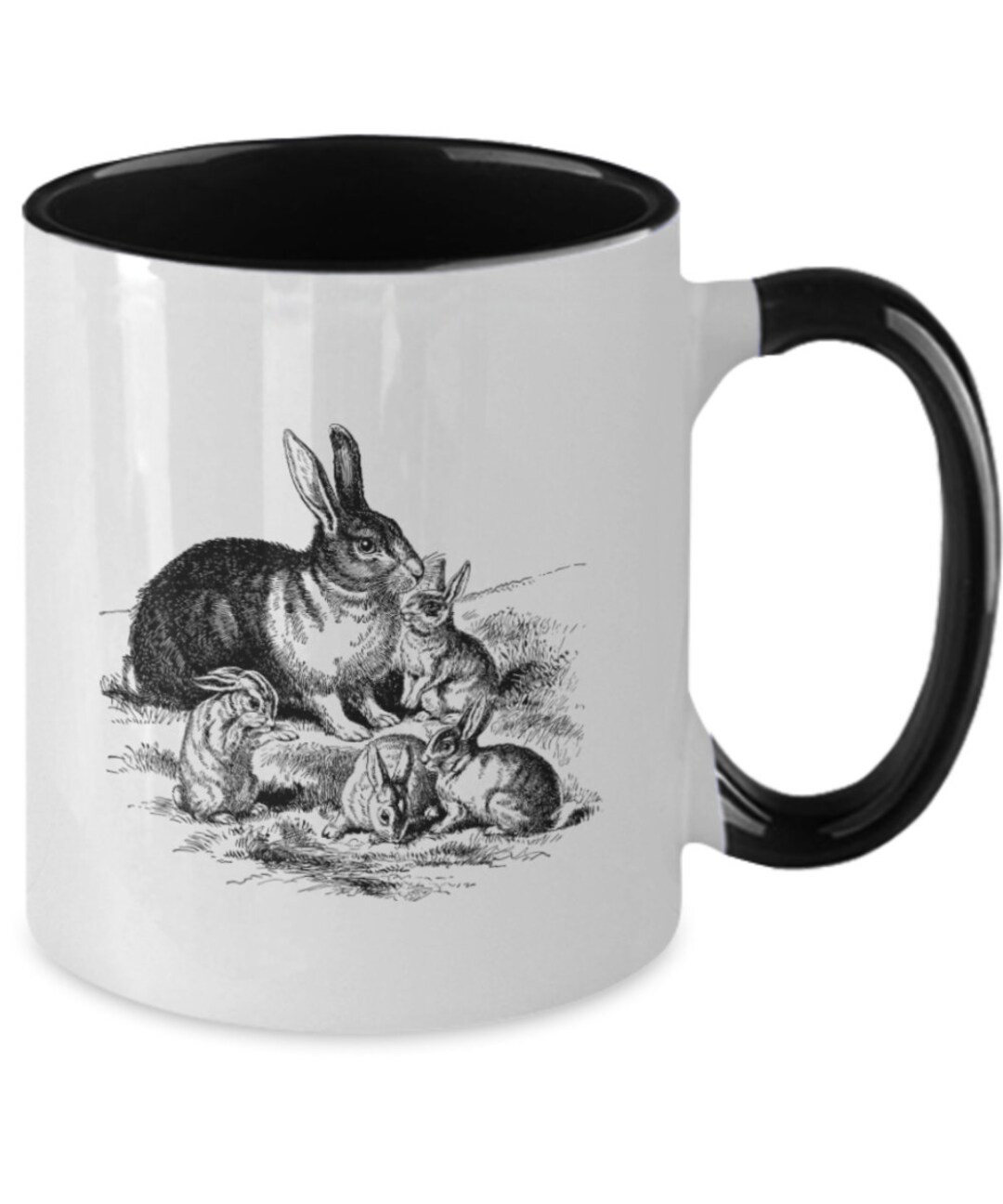 Rabbit Mug, Bunny Mug, Rabbit Art, Vintage Rabbits, Vintage Style Mug ...