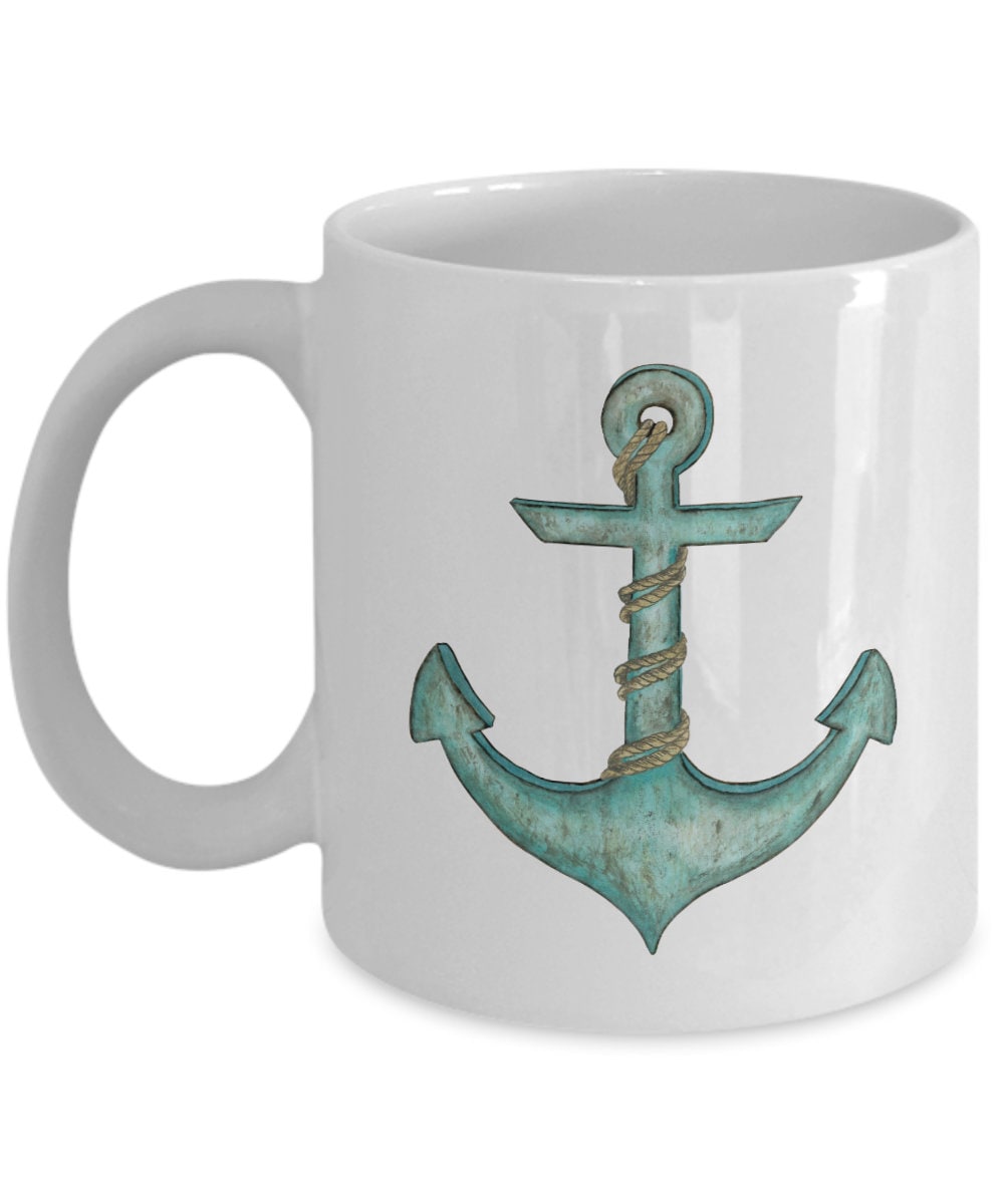 Anchor Mug, Coastal Mug, Anchor Gifts, Nautical Mug, Gifts for Him ...