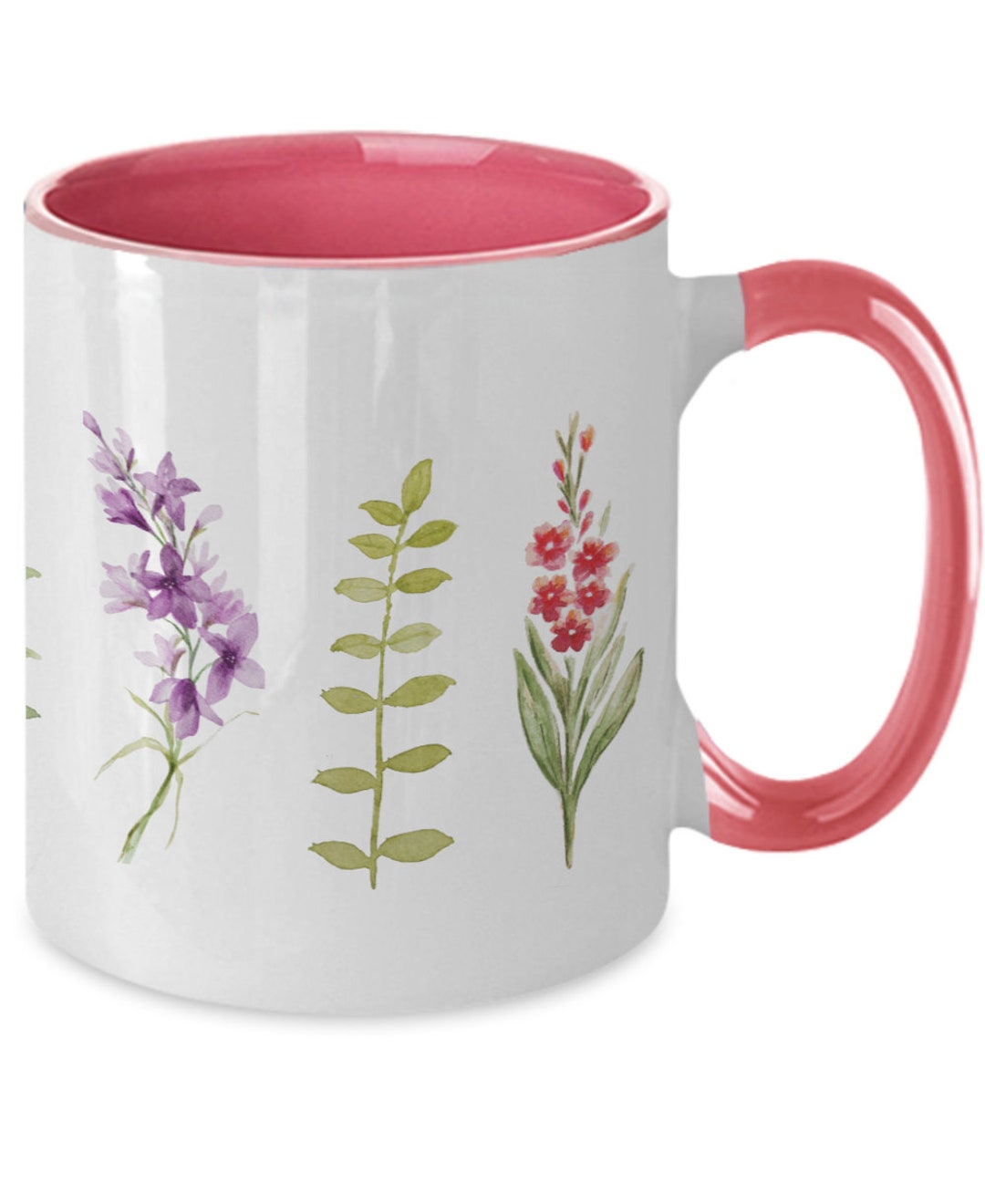 Wildflower Wrap Around Mug, Watercolor Floral Mug, Watercolor Mug ...