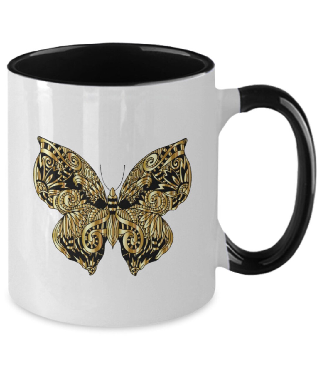 Glam Butterfly Mug, Butterfly Mug, Glam Butterfly Coffee Mug, Gold and ...