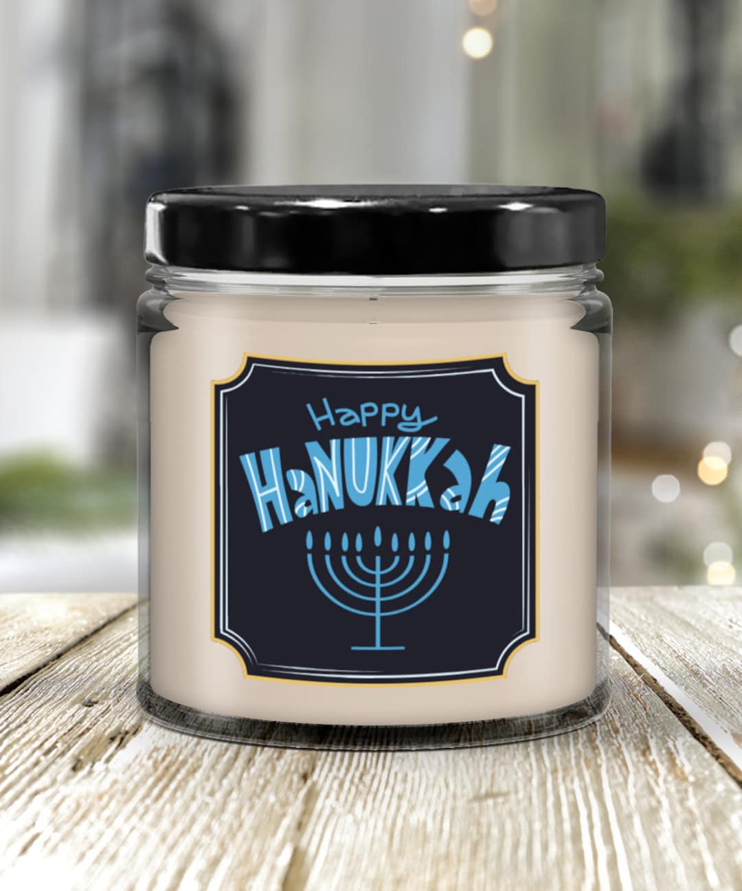 Happy Hanukkah Candle Vanilla Hanukkah Candle Holiday - Etsy